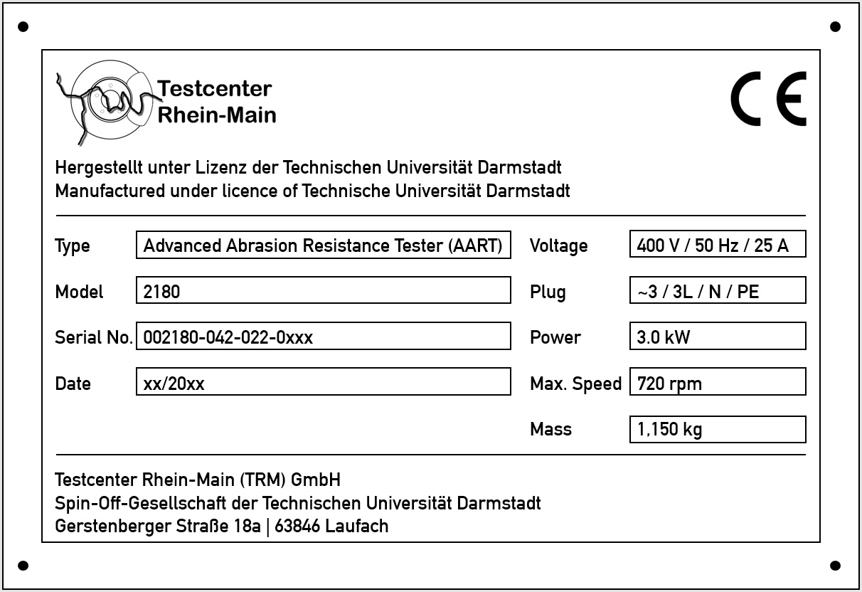 Technische Daten | Testcenter Rhein-Main GmbH